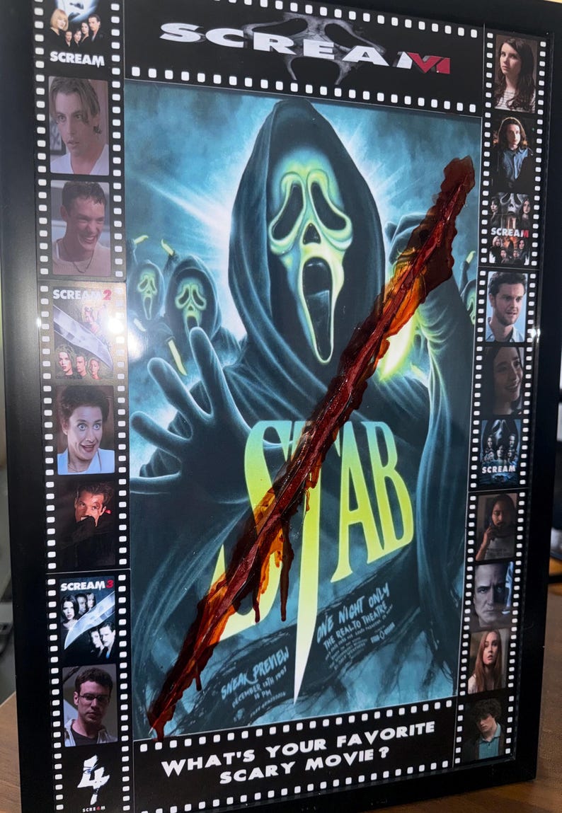 11x17 Scream Ghostface Display Frame With Knife Slash Effect – Horror ...