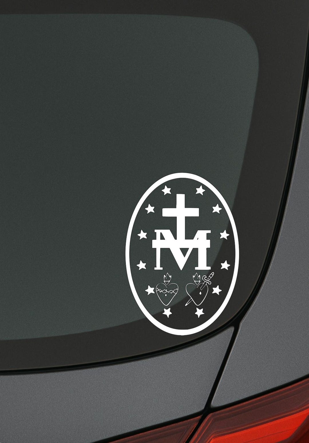 Miraculous Medal Decal: Catholic Car Sticker - Oracal 651 Vinyl - Etsy