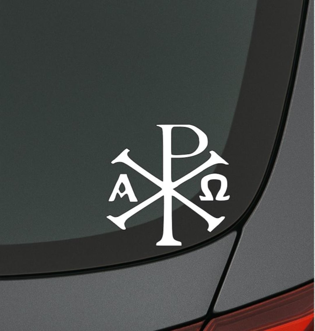 Chi Rho (style 4) Car Decal, Religious Car Decal, Religious Decal ...