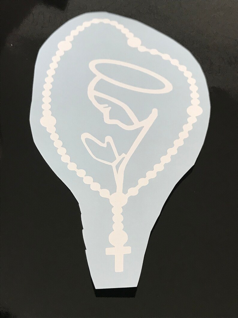 Rosary Decal Mary Praying Car Decal Mary Sticker Mary | Etsy