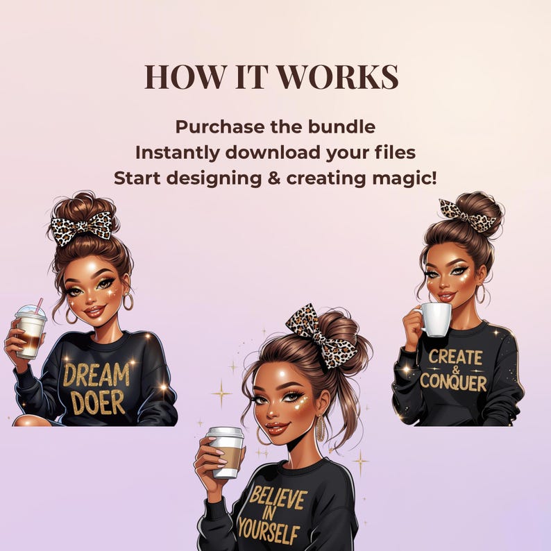 Boss Lady Clipart Bundle | Empowering PNG Illustrations (digital ...