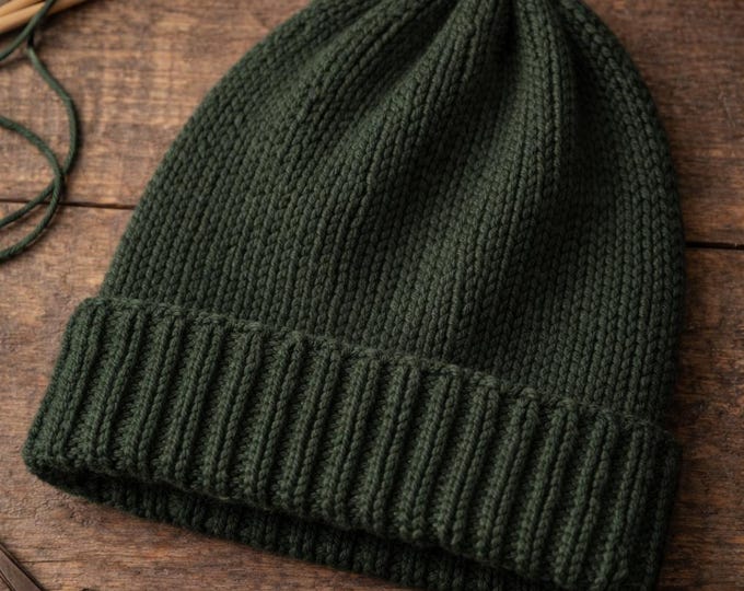 Frostline Beanie - Classic Worsted Hat Knitting Patter - PDF Digital ...