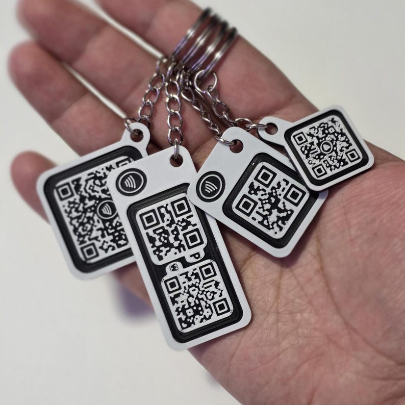 Custom NFC QR Code Keychain | Smart Tap, Personalized Logo - Etsy