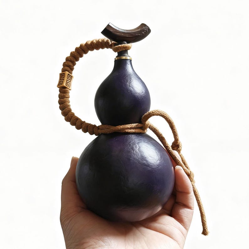 Lacquered Natural Gourd Flask, Calabash Bottle for Wine & Tea ...