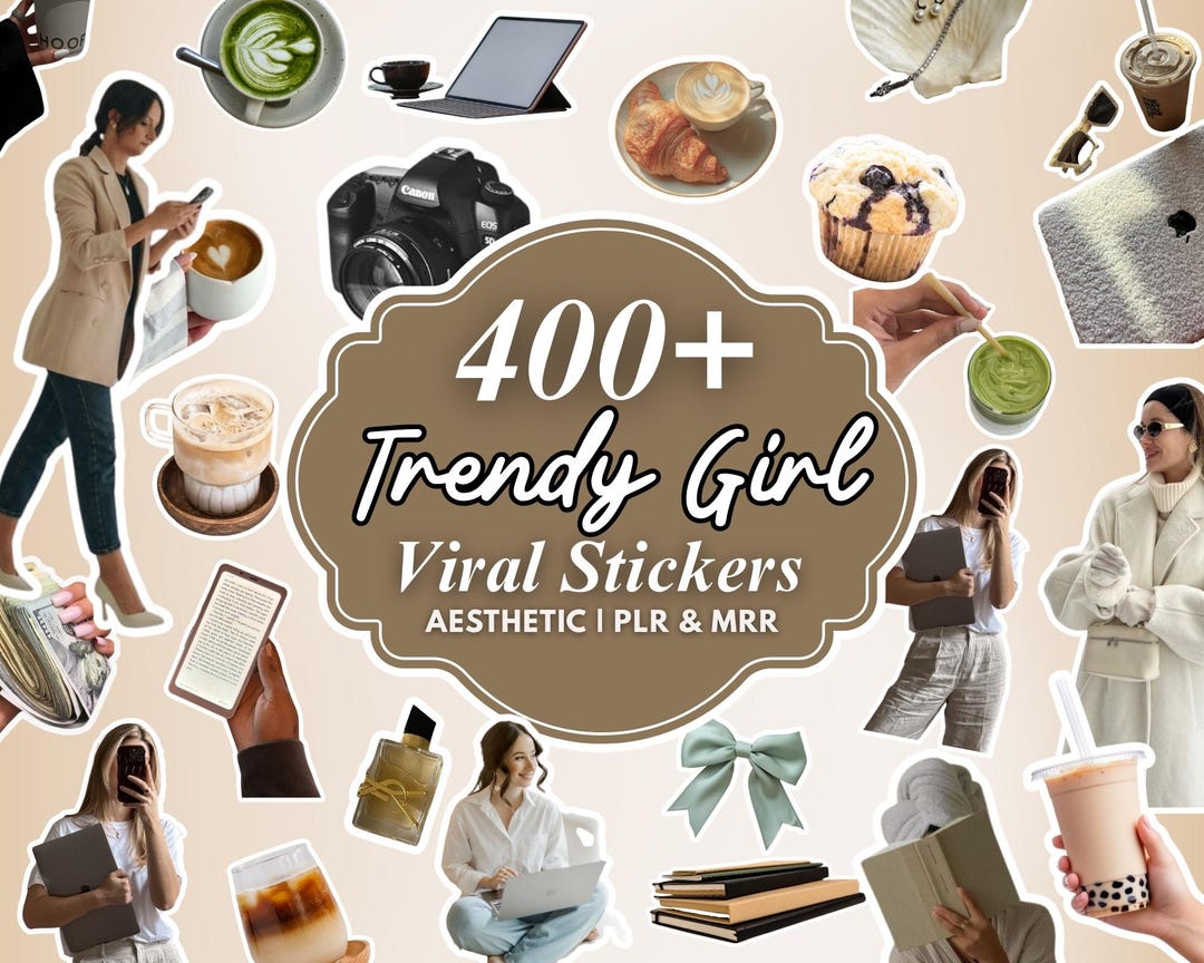 Trendy Girl Viral Carousel Stickers – Canva Stickers Includes PLR & MRR ...