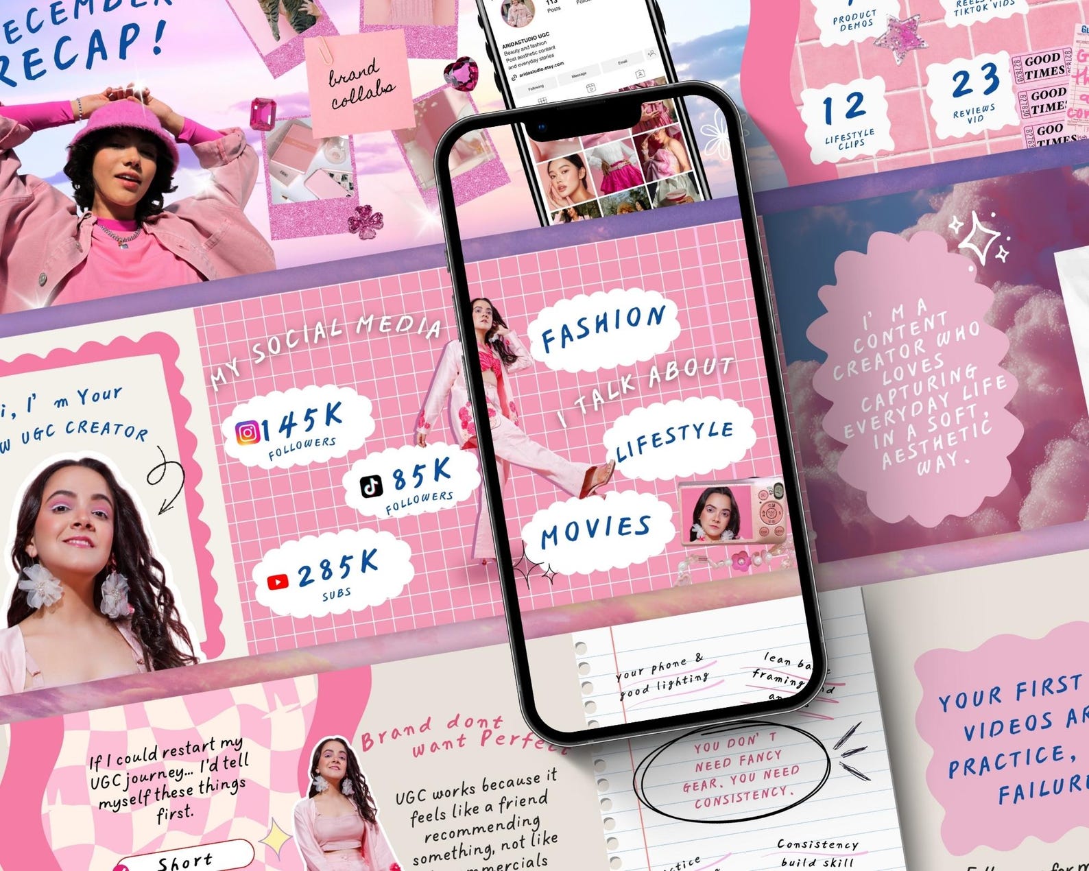 Trendy Pink Seamless Instagram Carousel – Canva Template for UGC ...