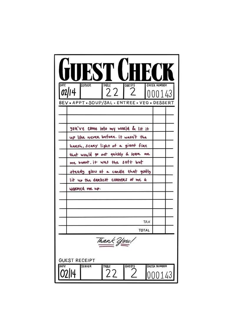 Guest Check- Customizable Art Print - Etsy