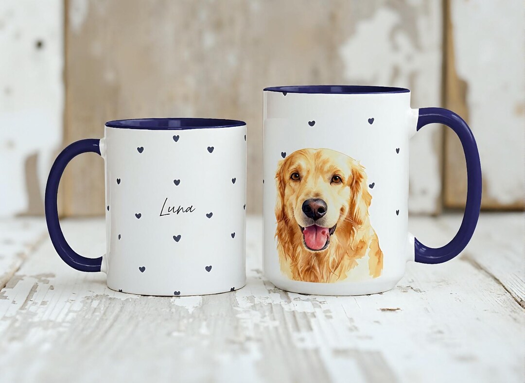 Custom Dog Mug With Pet Photo, Personalized Pet Portrait Cup, Cat Lover ...