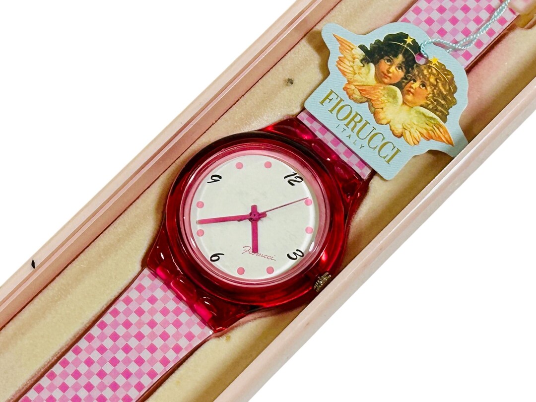 Vintage Fiorucci Pink Plastic Wristwatch Designer Italy With Case - Etsy