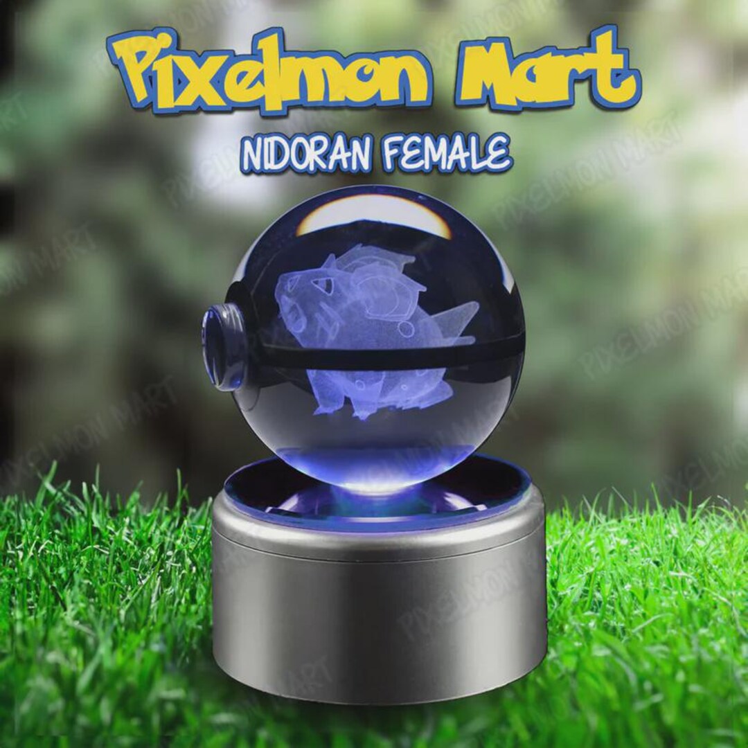 Nidoran Female | Crystal Pokeball Pokemon Lamp - LED Night Light ...