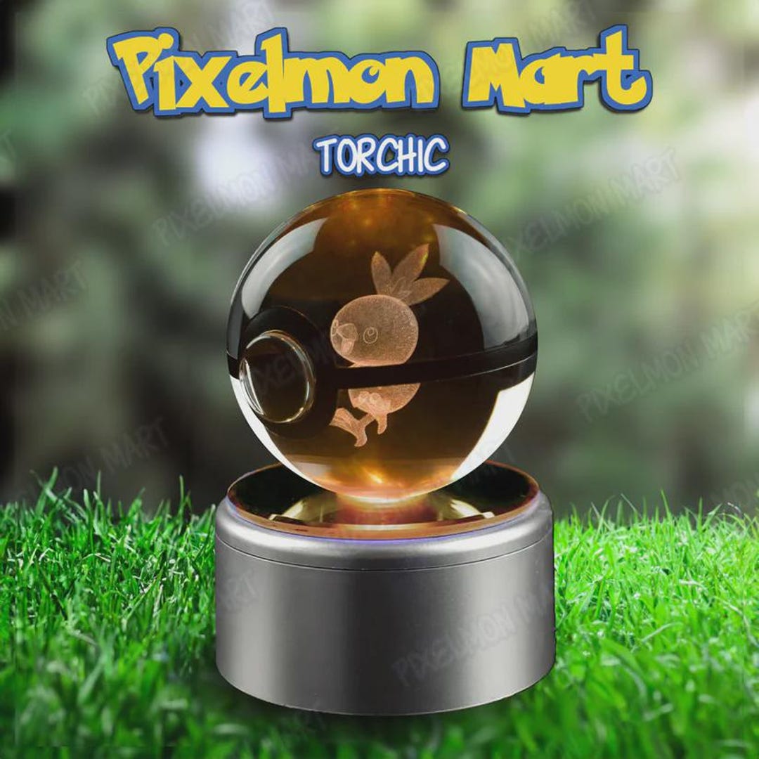 Torchic | Crystal Pokeball Pokemon Lamp - LED Night Light Display ...