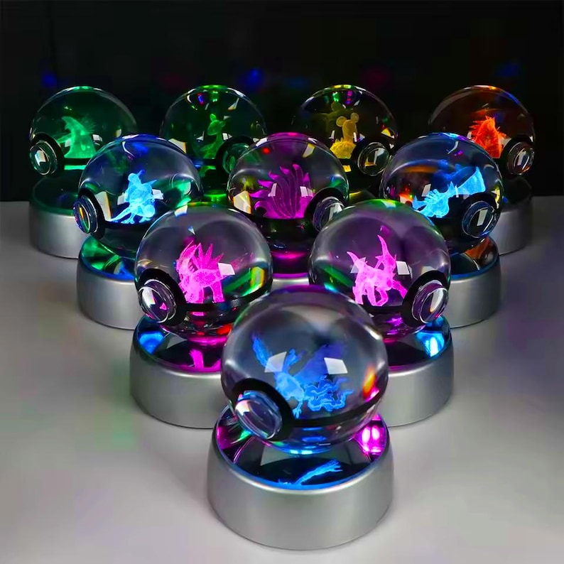 Mega Charizard Y | Crystal Pokeball Pokemon Lamp - LED Night Light ...