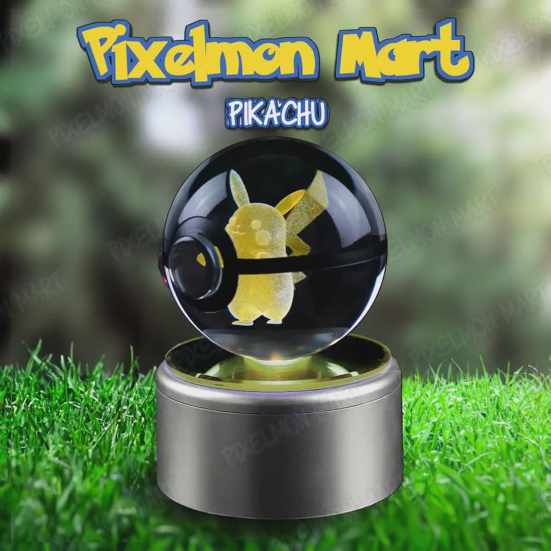 Pikachu | Crystal Pokeball Pokemon Lamp - LED Night Light Display ...