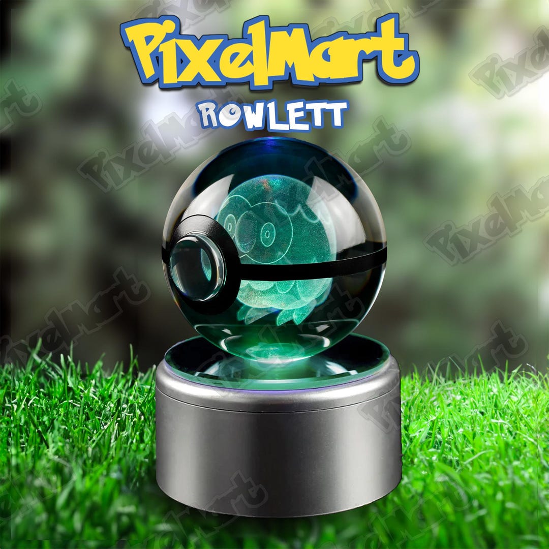 Rowlet | Crystal Pokeball Pokemon Lamp - LED Night Light Display ...