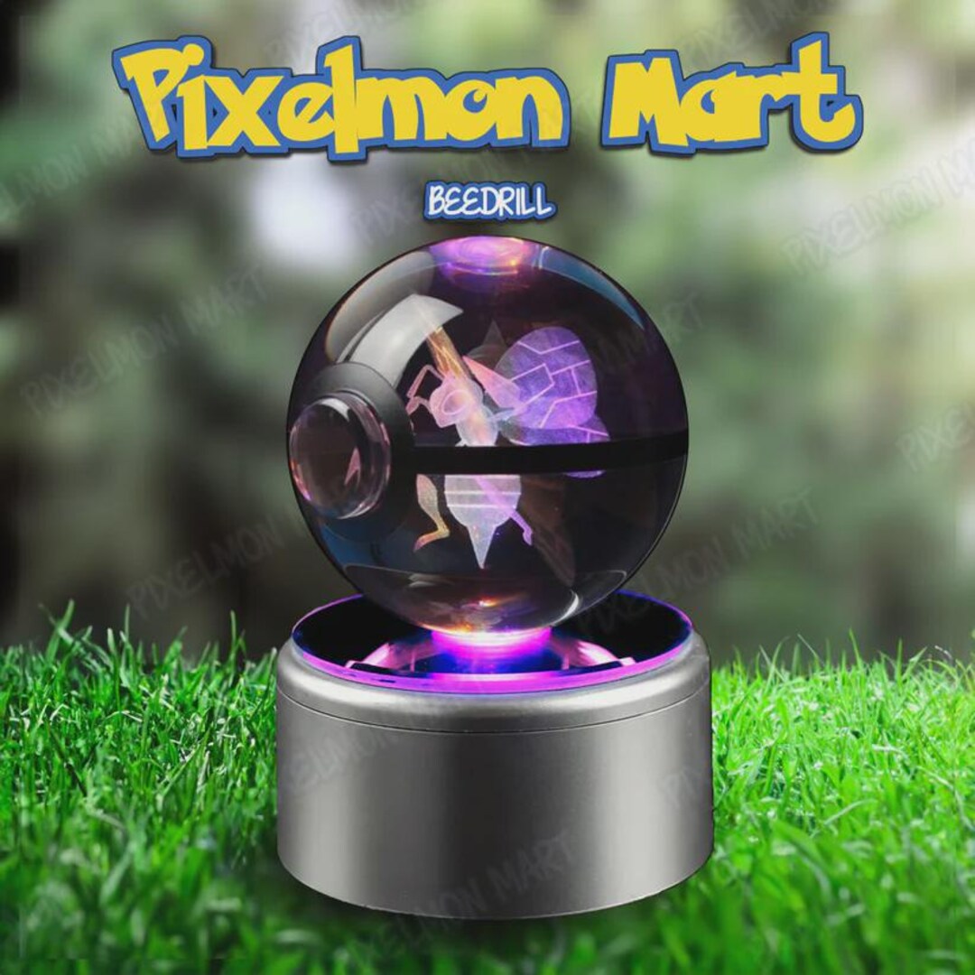 Beedrill | Crystal Pokeball Pokemon Lamp - LED Night Light Display ...