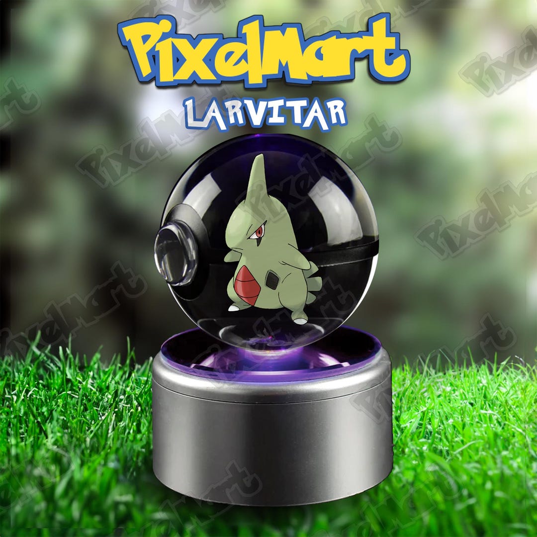 Larvitar | Crystal Pokeball Pokemon Lamp - LED Night Light Display ...