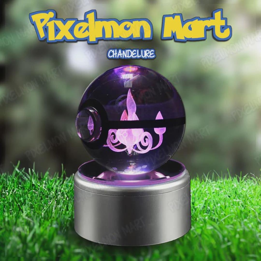 Chandelure | Crystal Pokeball Pokemon Lamp - LED Night Light Display ...