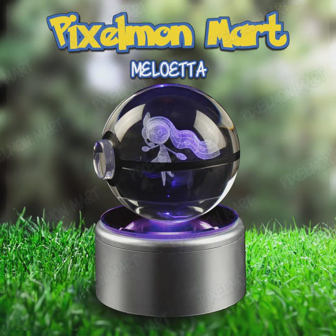 Meloetta | Crystal Pokeball Pokemon Lamp - LED Night Light Display ...