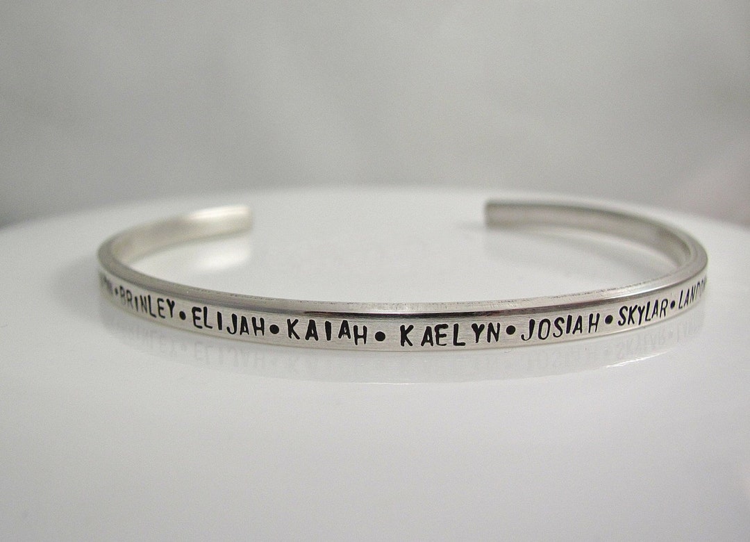 Custom CUFF BRACELET - Sterling Silver Hand Stamped Cuff Bracelet- - Etsy