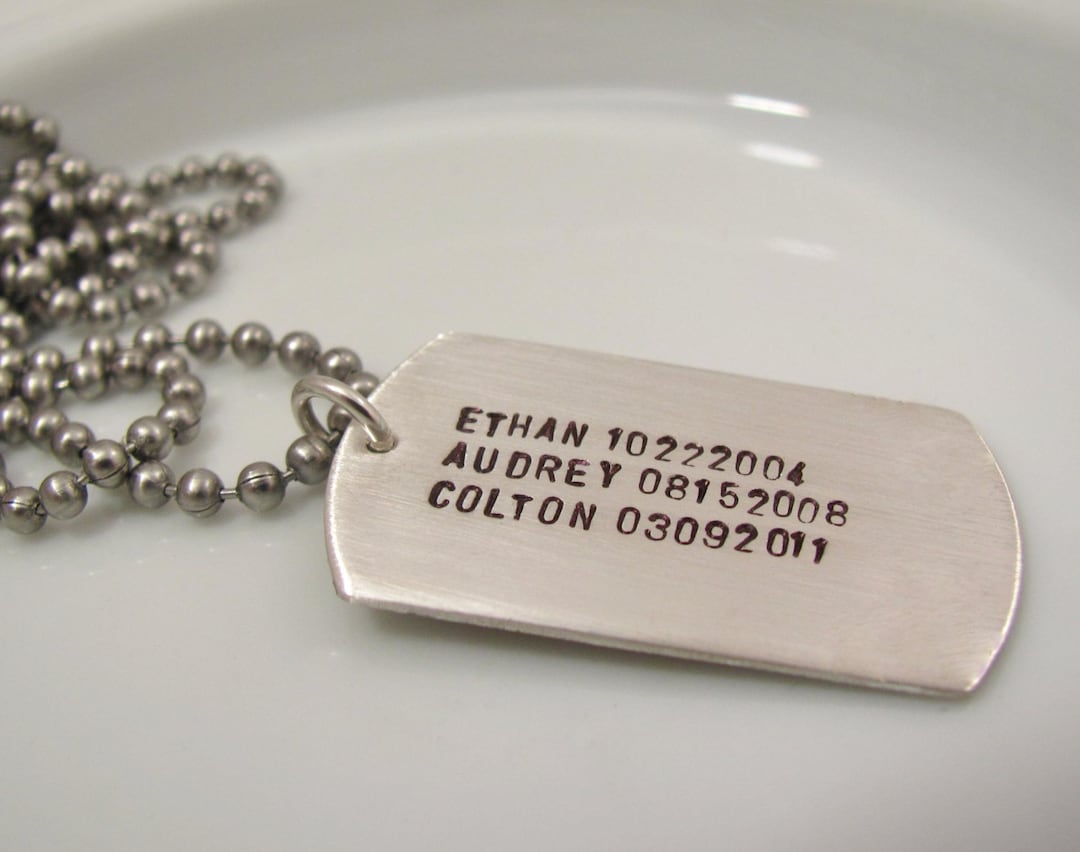 Personalized Dog Tag for Dad- SMALL DOG TAG- Men's Sterling Silver Gift ...