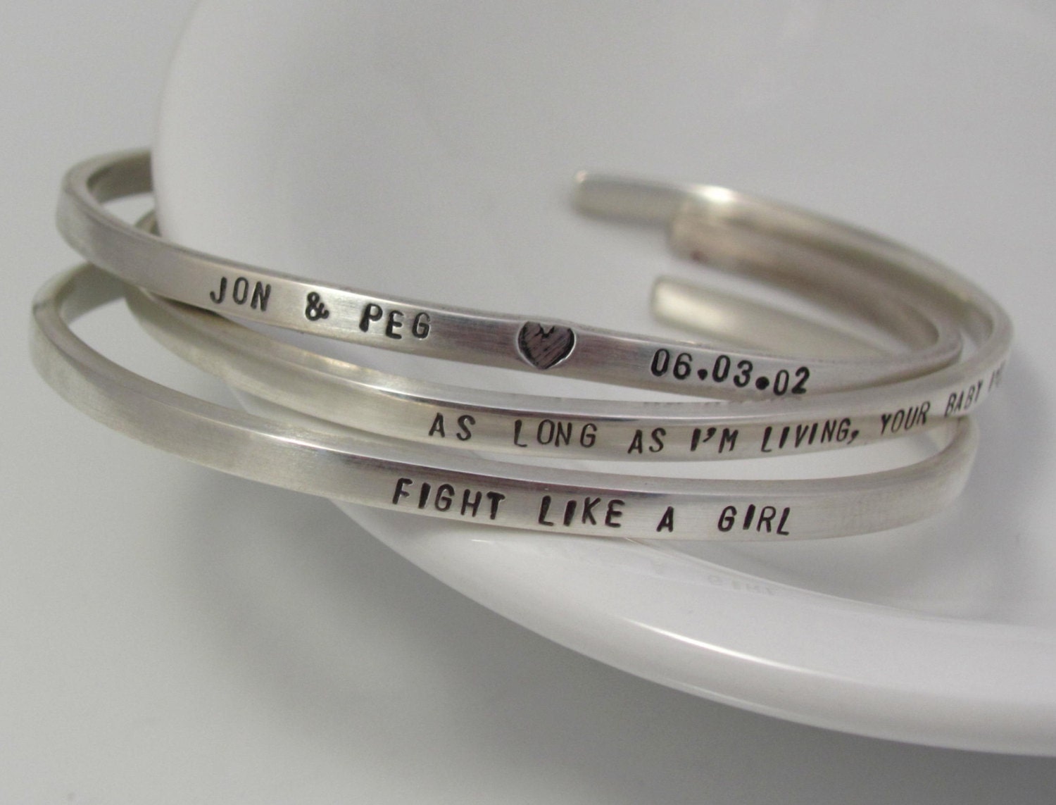 Personalized Sterling Silver Bracelet Hand Stamped With Your - Etsy