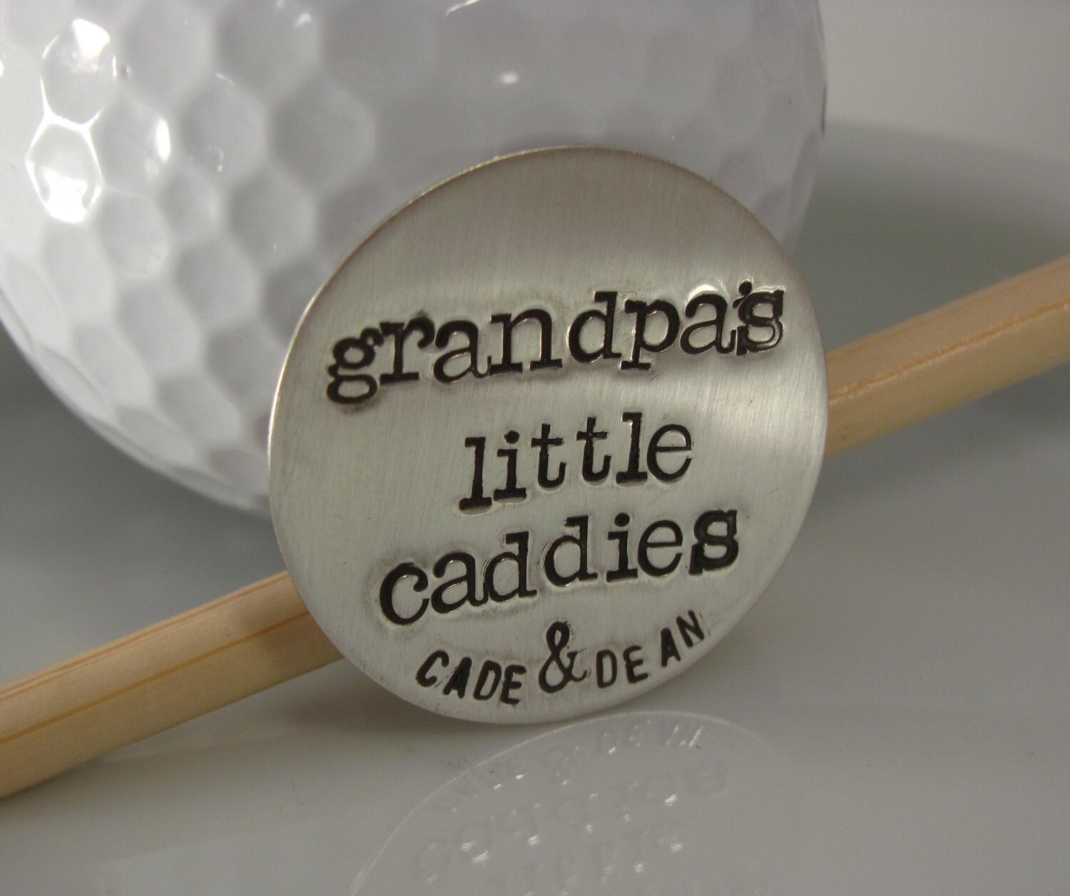 GOLF BALL MARKER or Pocket Token Custom Sterling Silver Hand - Etsy