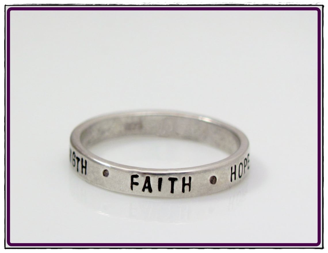 Personalized Word Ring-hand Stamped Ring Inspirational Words - Etsy