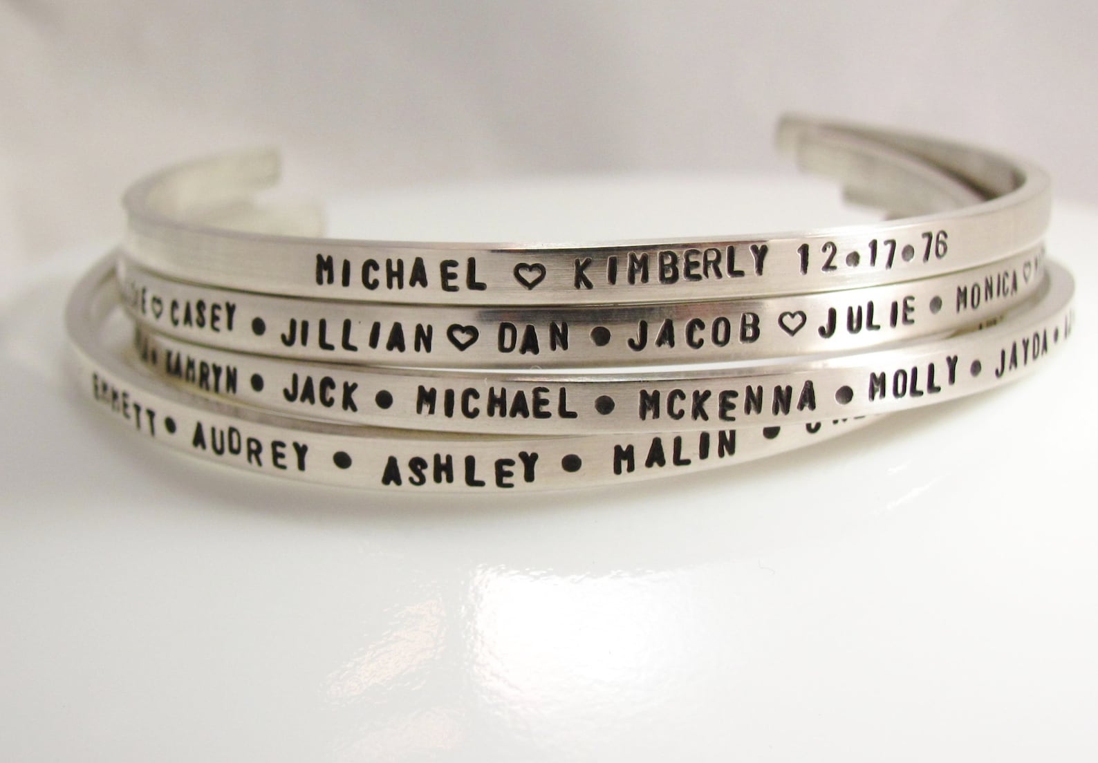 Custom CUFF BRACELET - Sterling Silver Hand Stamped Cuff Bracelet- - Etsy