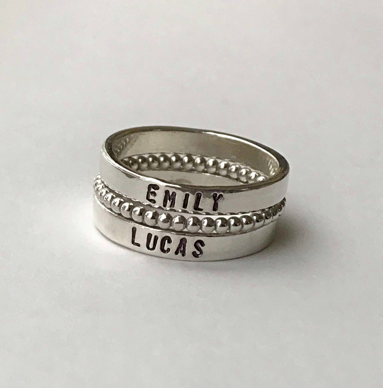 Personalized Name Rings- Sterling Silver - Etsy