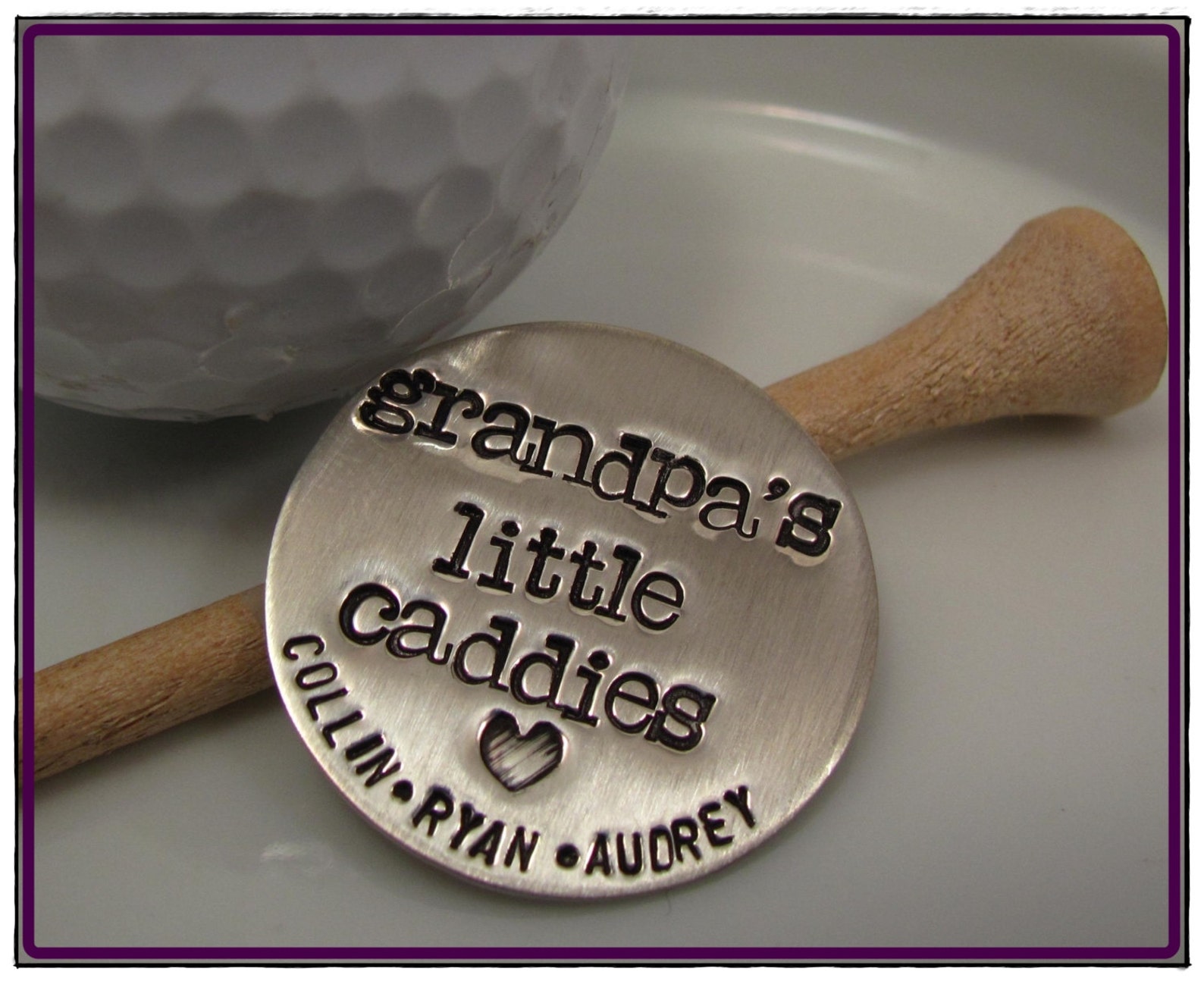 GOLF BALL MARKER or Pocket Token Personalized Sterling - Etsy