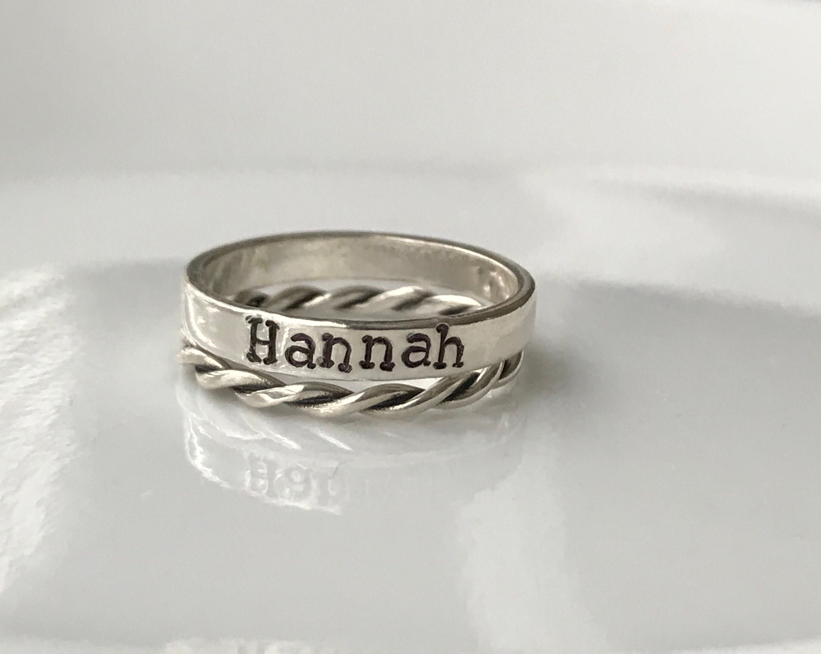 Sterling Silver Personalized Stackable Rings Name Ring SET | Etsy