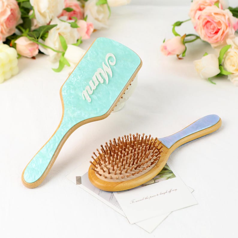 Hairbrush With Custom Name – Wedding Party Gift, Bridesmaid Wood Comb ...