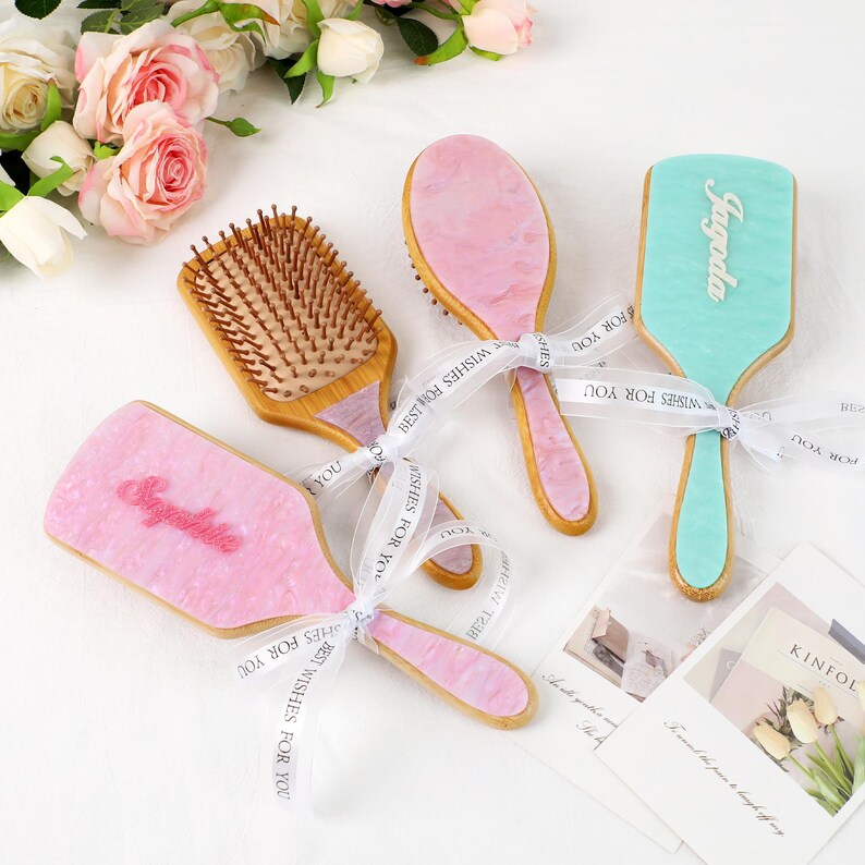 Hairbrush With Custom Name – Wedding Party Gift, Bridesmaid Wood Comb ...