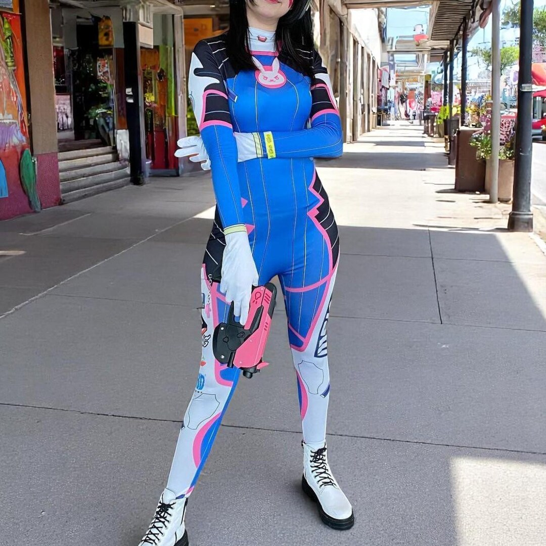 D.va Overwatch Cosplay Costume for Women – Gamer Girl Zentai Bodysuit ...