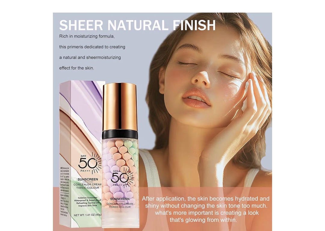 3-in-1 Face Primer Before Makeup, Sunscreen Insulating Cream, SPF 50 ...