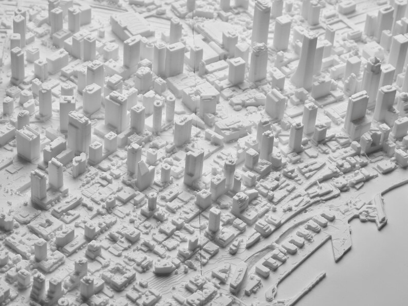 Seattle 3D City Model Map Wall and Table Art Figurine - Etsy