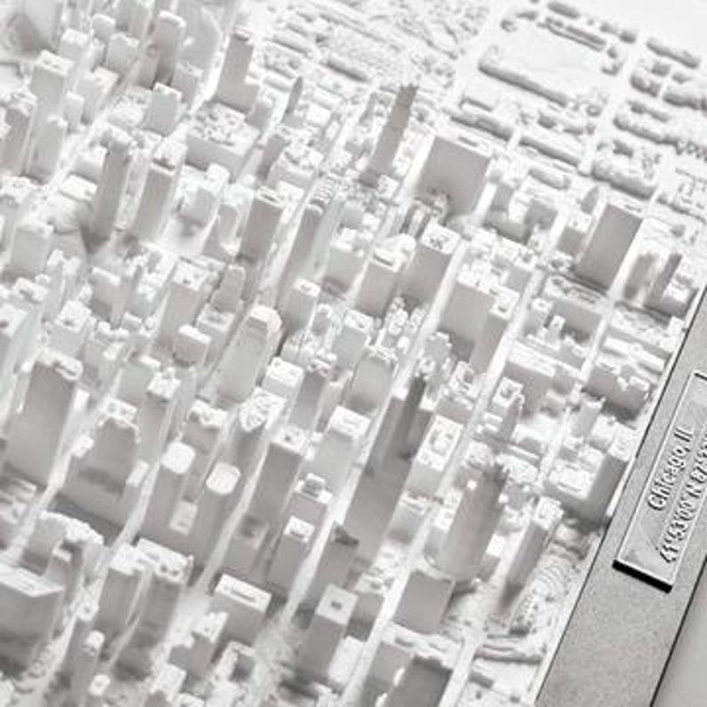 Custom 3D City Map Model Wall and Table Art Figurine - Etsy