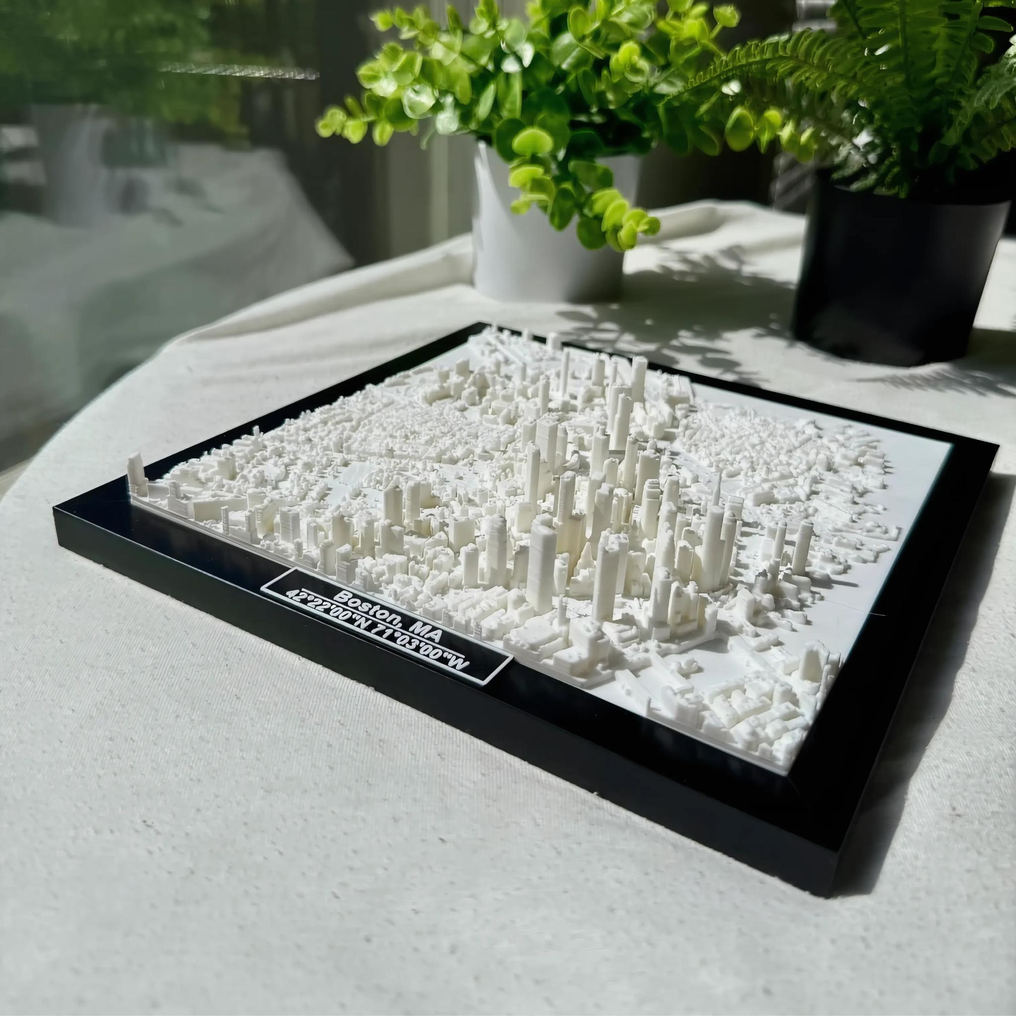 Boston 3D City Model Map Wall and Table Art Figurine - Etsy