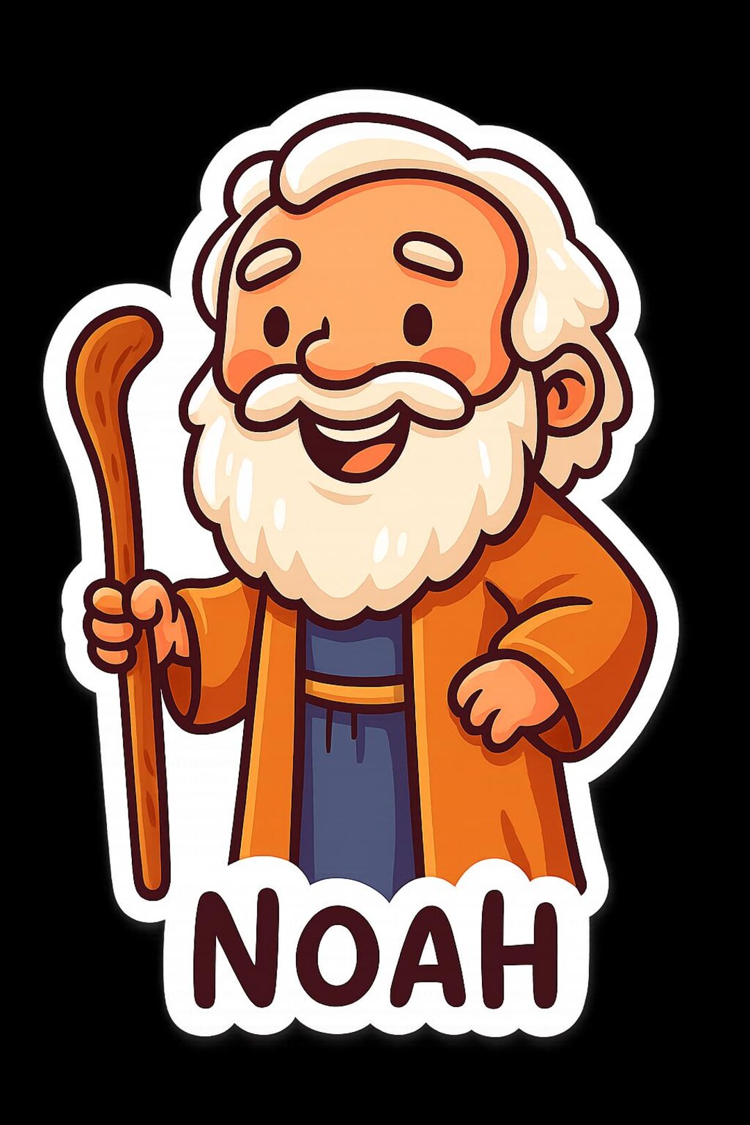 Noah the Iconic Prophet Kiss-cut Stickers - Durable, Fun Vinyl Stickers ...
