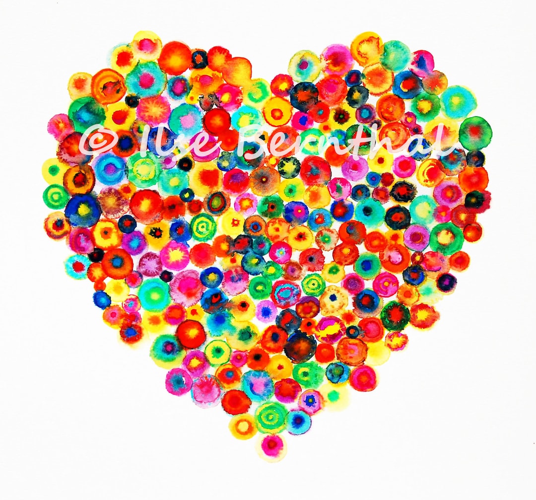 Heart Large Abstract Canvas Print - Colorful - 'sweet Heart' - Ltd ...