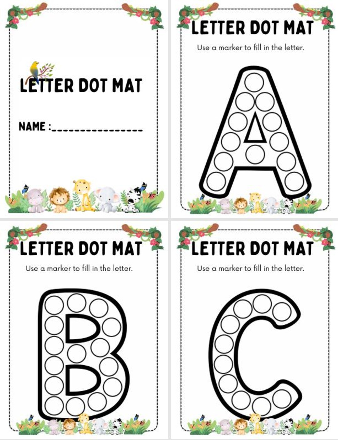 A B C Letter Dot Mat - Etsy