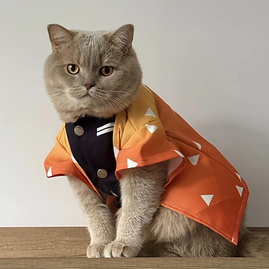 Demon Slayer Agatsuma Zenitsu Pet Coat Small-medium Cat Dog Anime ...