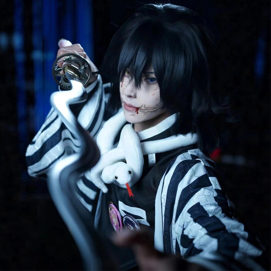 Japanese Anime Ghost Hunter Snake Pillar Iguro Obanai Embroidered Haori ...