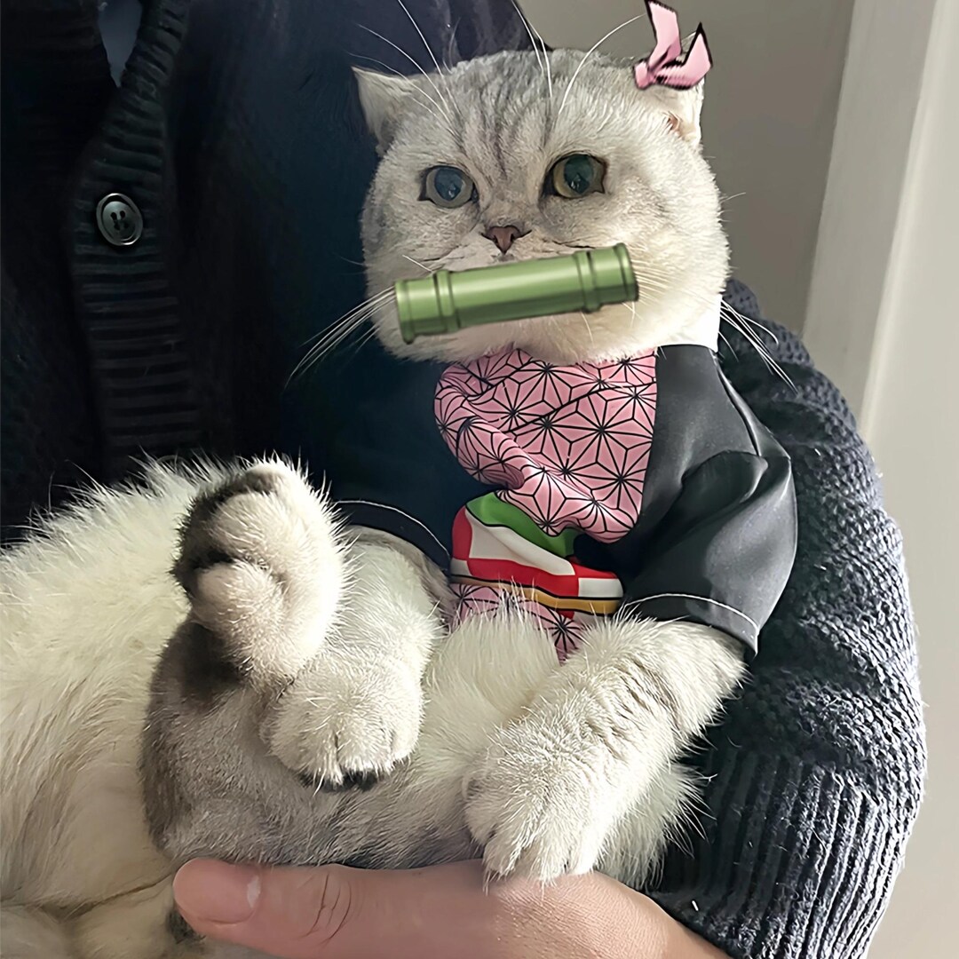Handmade Nezuko Cat Kimono Dog Costume for Small Mediumdogs Demon ...