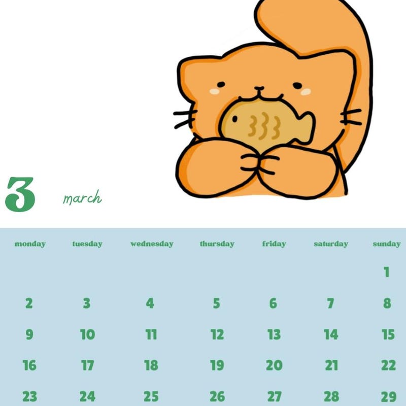 Fish Calendar 2026 Art - Etsy