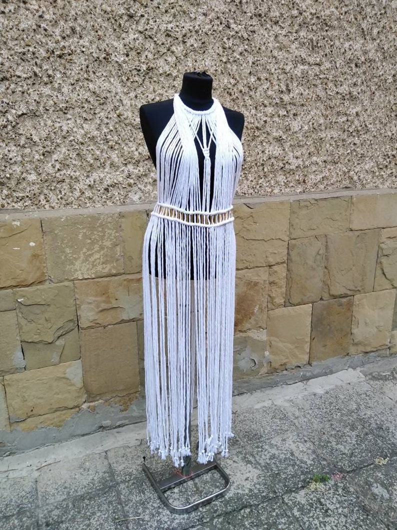 Macrame Dress Festival Dress Beach Party Dress Macrame Boho - Etsy