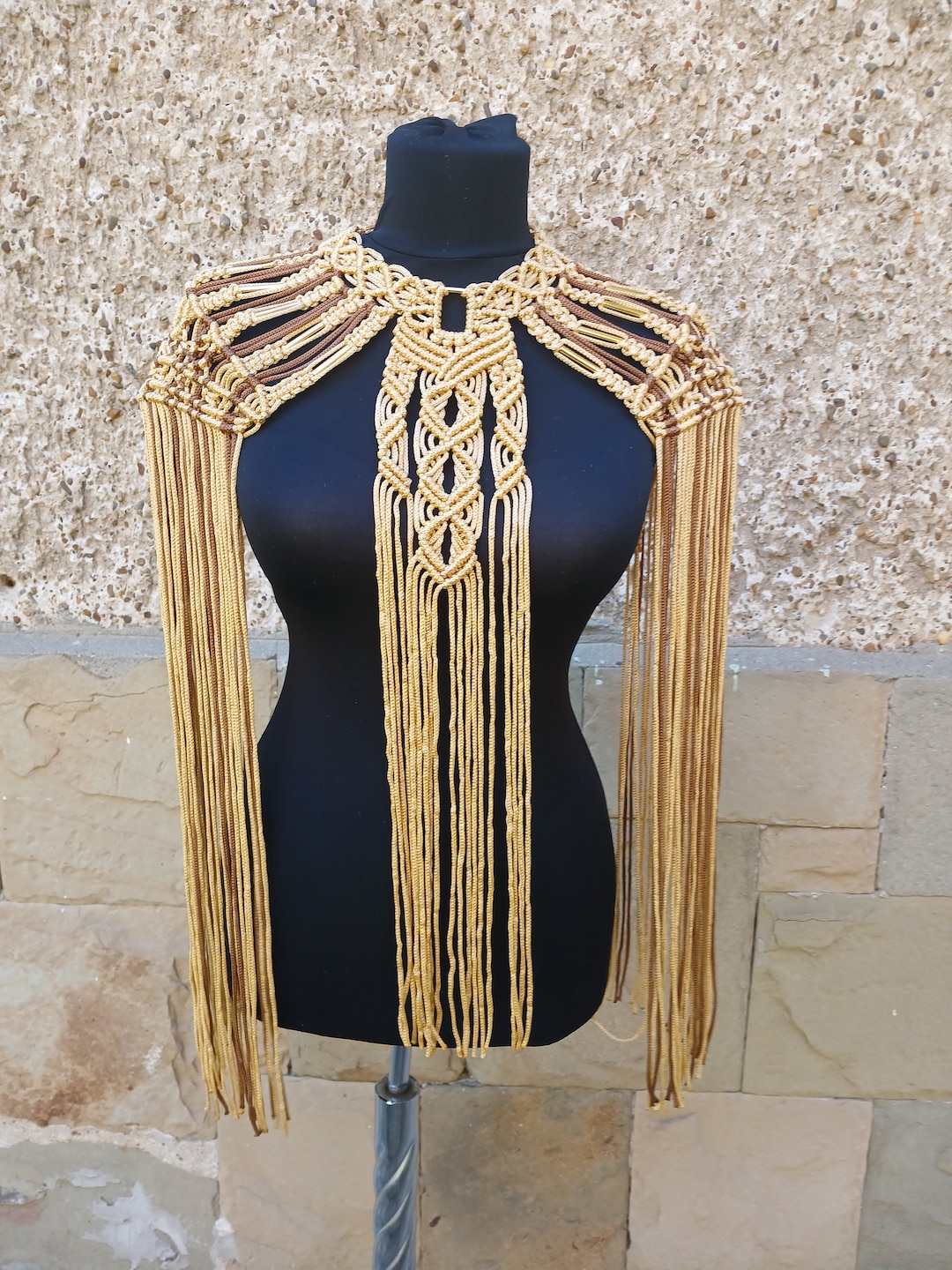 Macrame Cape, Macrame Shoulder, Macrame Art , Macrame Festival, Boho ...