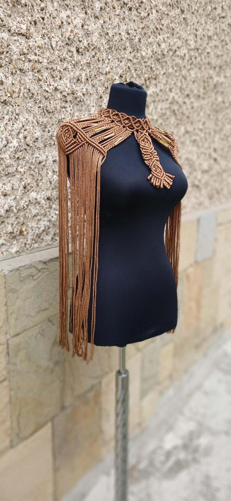 Macrame Epaulets, Festival Outfit, Rave Macrame Costume, Burning Man ...