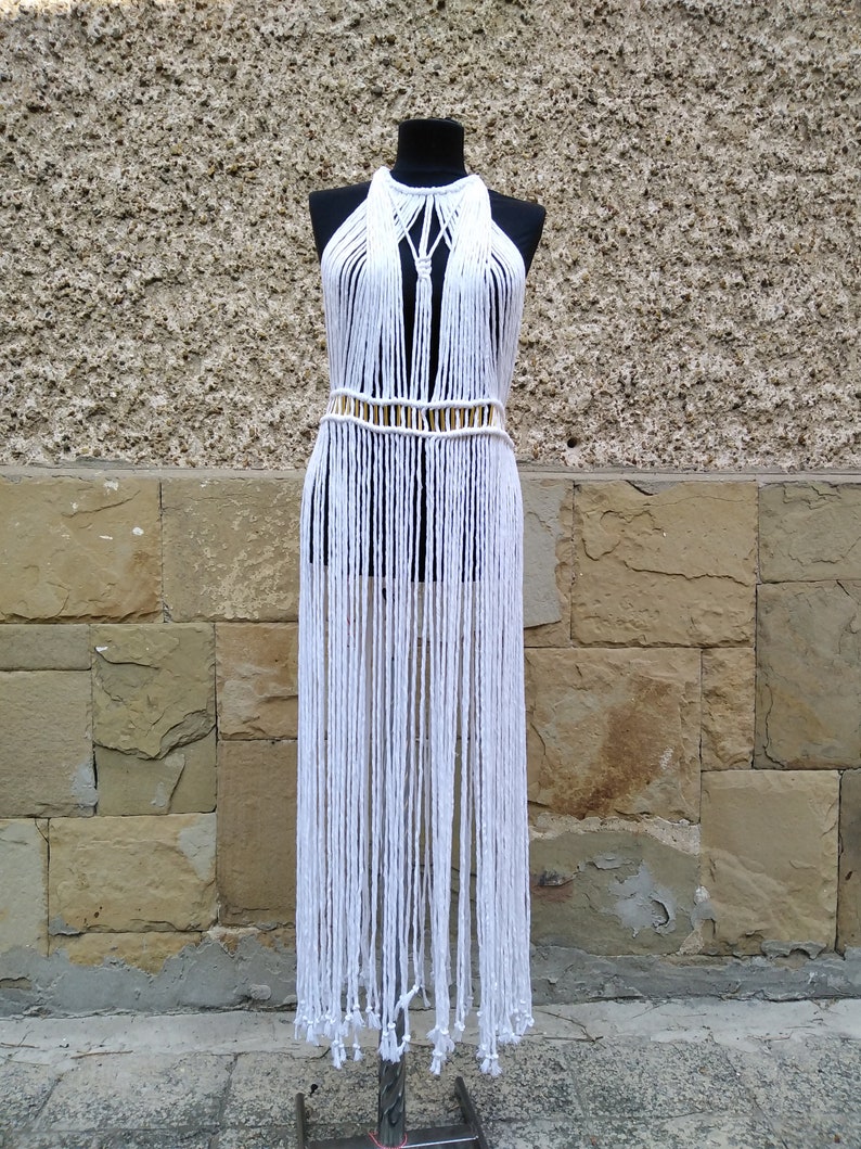 Macrame Dress Festival Dress Beach Party Dress Macrame Boho - Etsy