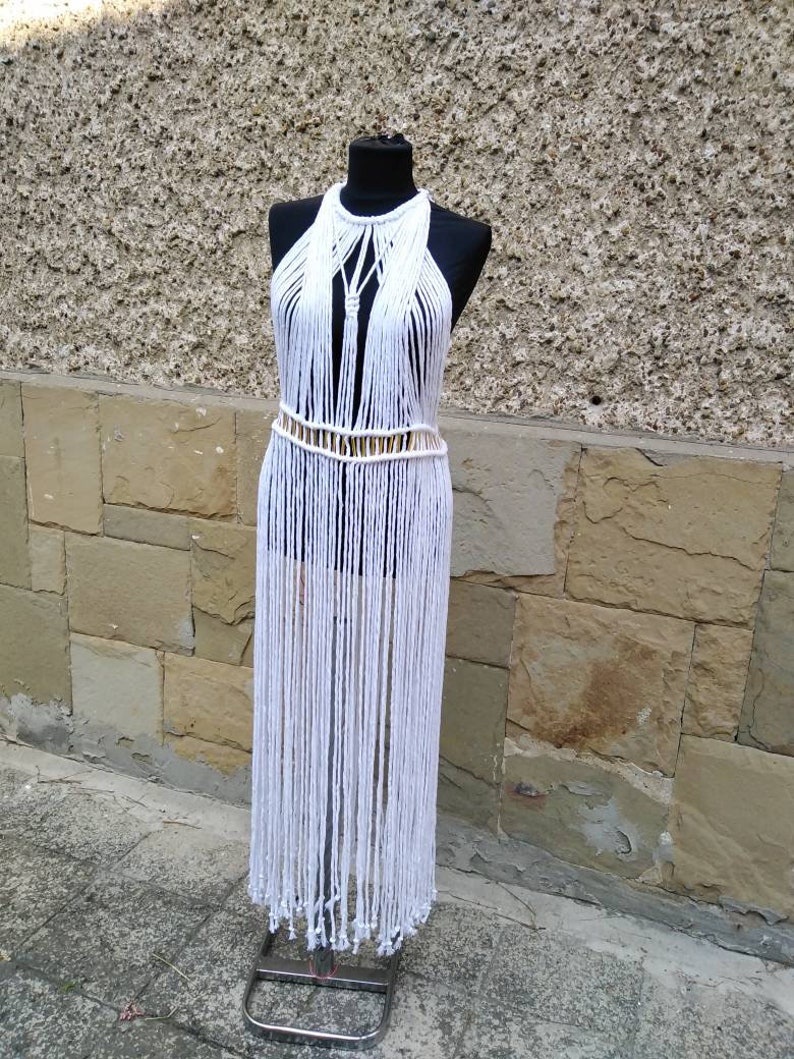 Macrame Dress Festival Dress Beach Party Dress Macrame Boho - Etsy